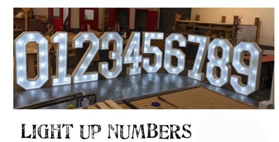 Light up numbers - Marlow Balloons
